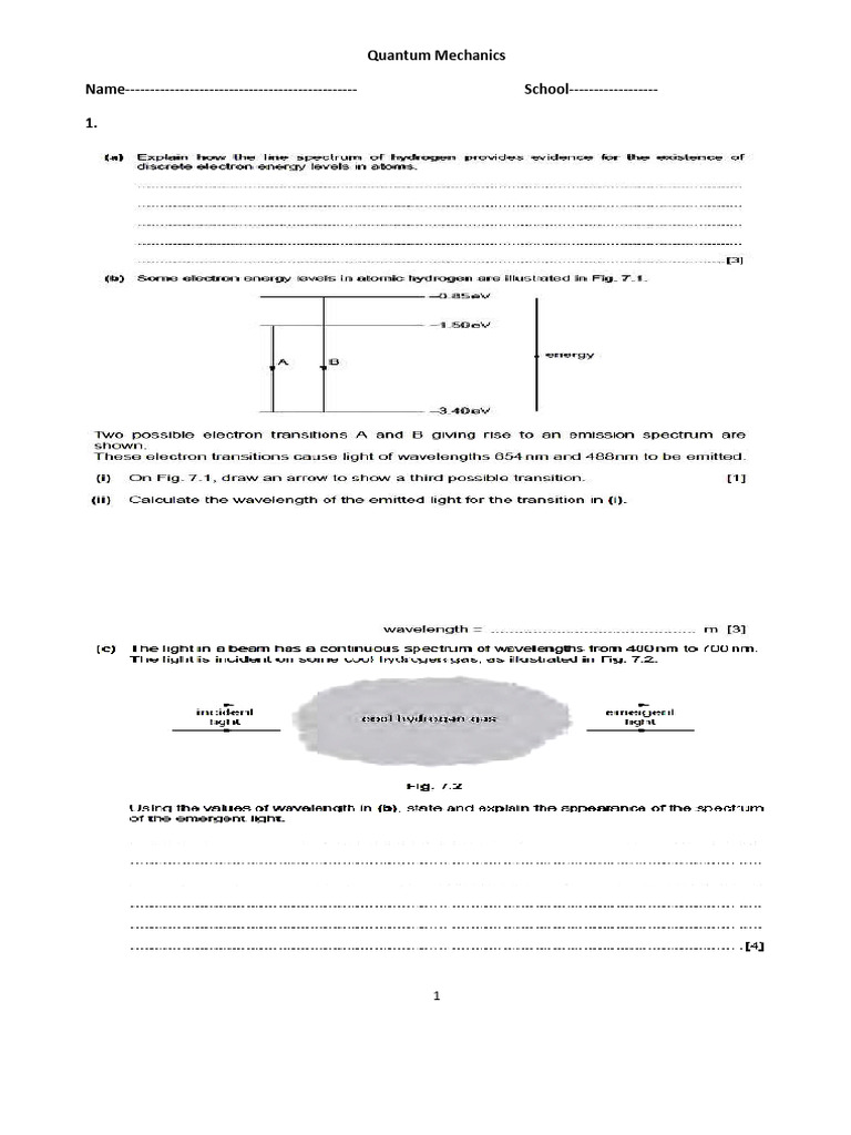 Quantum Mechanics WS | PDF