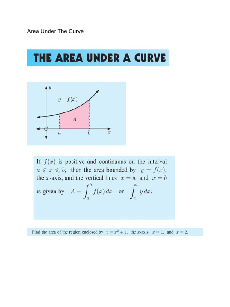 Area Under The Curve | PDF