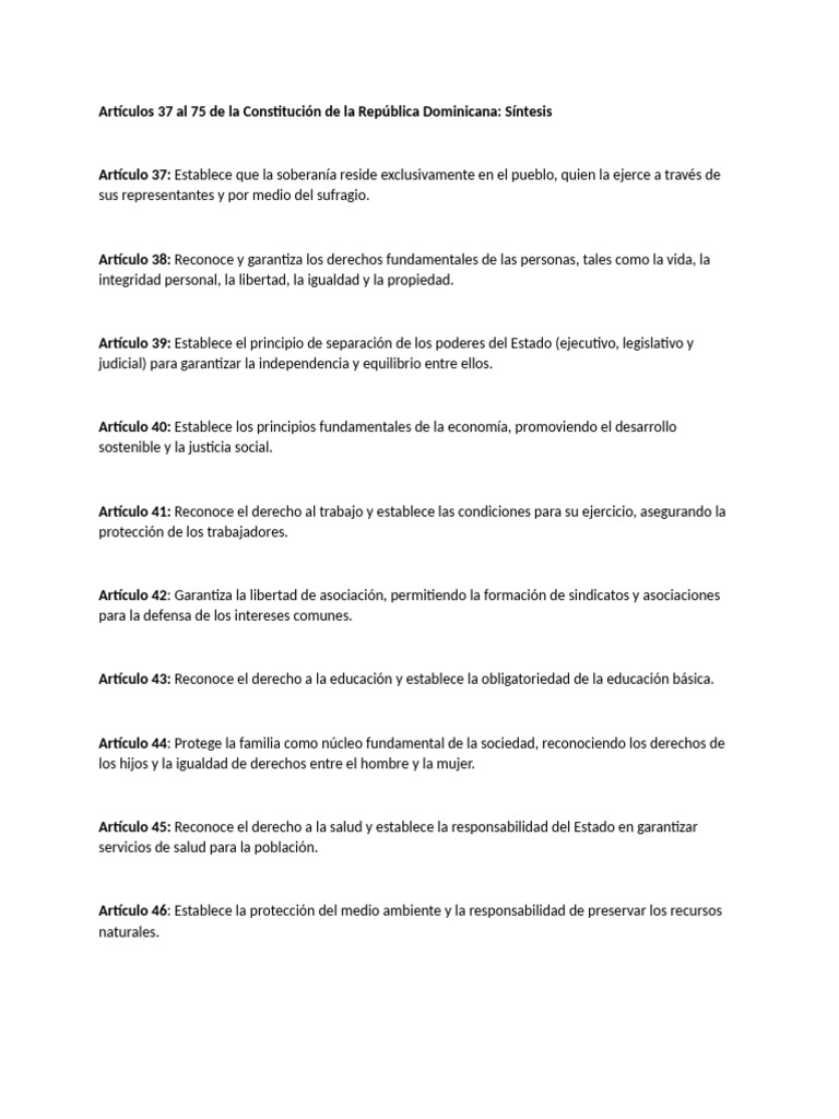 Articulos 37 Al 75 de La Constitucion | PDF | Judicaturas | Legislador