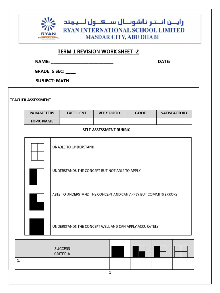Maths Revision Worksheet 2 | PDF