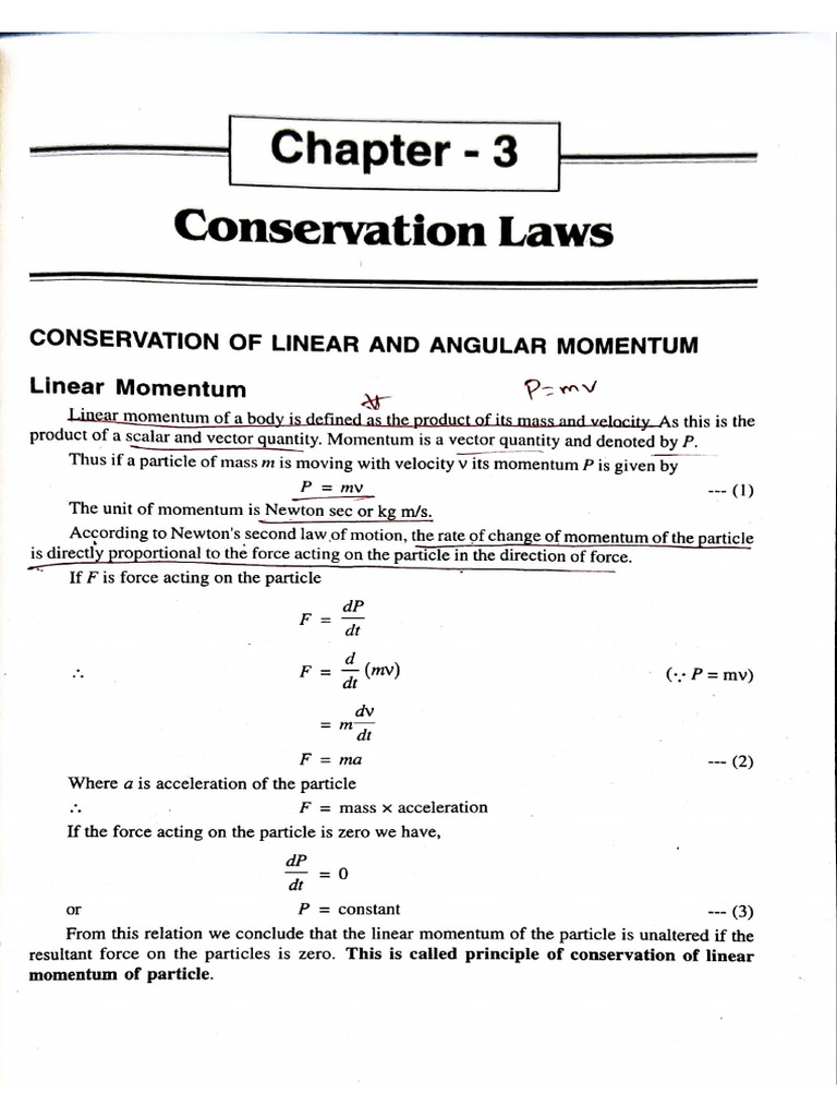 Unit 2. Chpater 1. Linear Momentum 2.angular Momentum | PDF