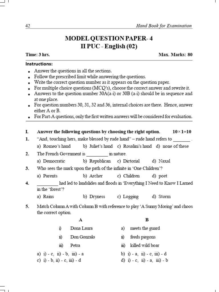 Eng Paper 04 | PDF | Grammar
