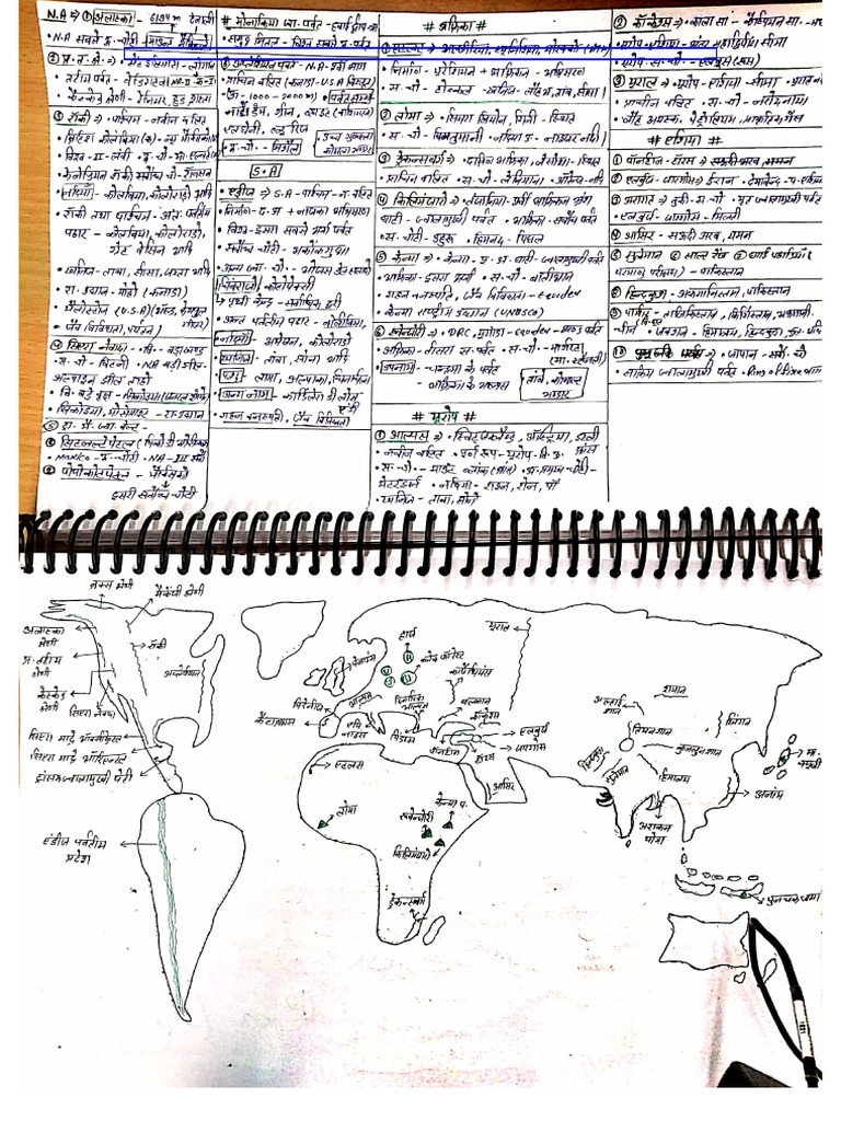 World Geo Map Short Notes | PDF