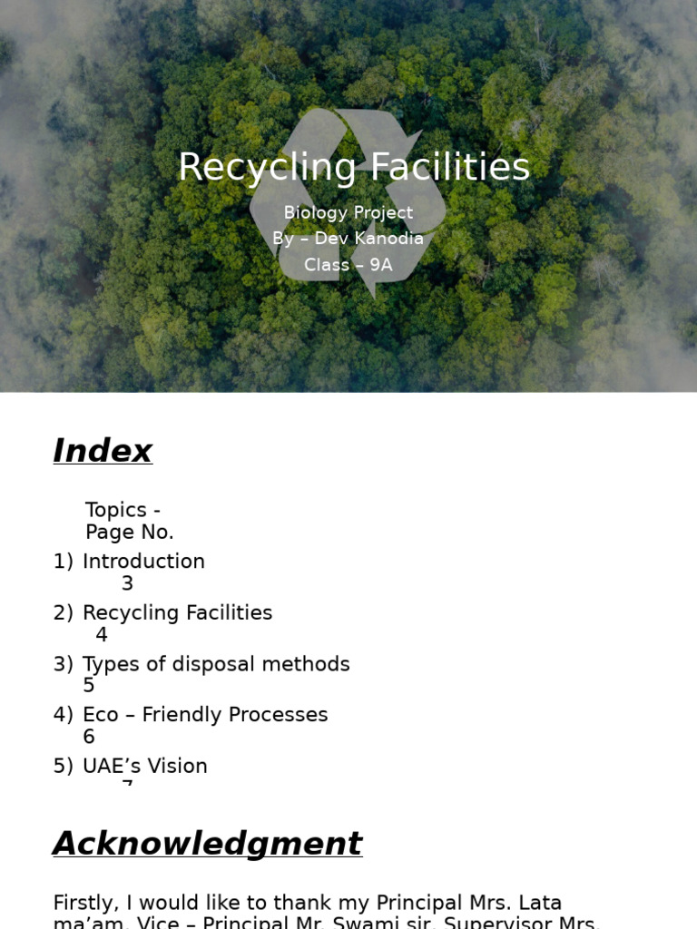 Overview of Recycling Facilities | PDF | Recycling | Waste