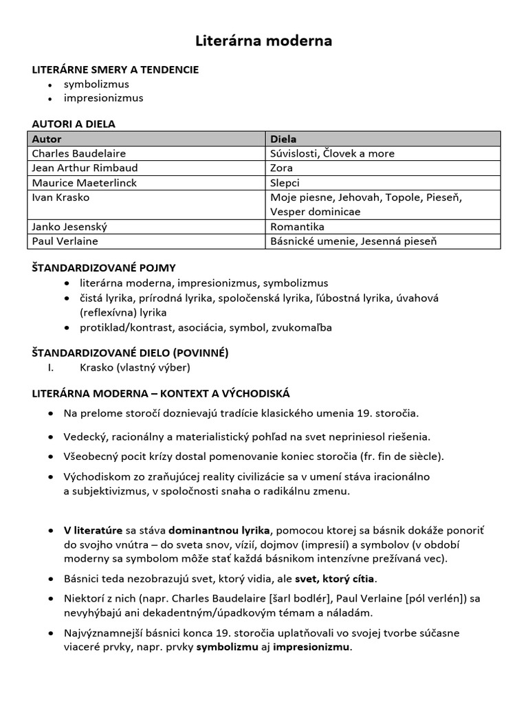 Literárna Moderna | PDF