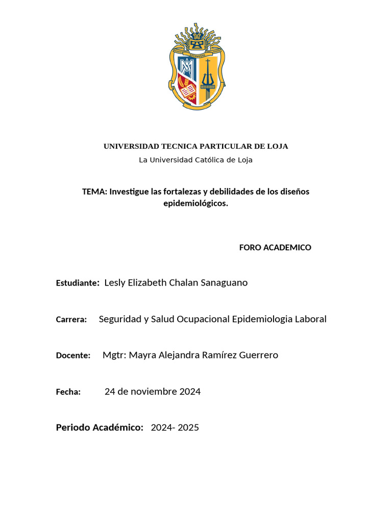 Foro 2 Epidemio | PDF | Ensayo clínico | Epidemiología