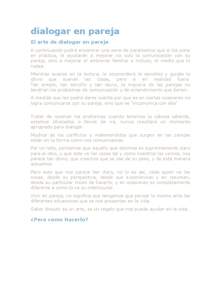 Dialogar en Pareja | PDF | Ira | Realidad