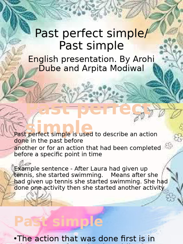 Past Perfect Simple | PDF