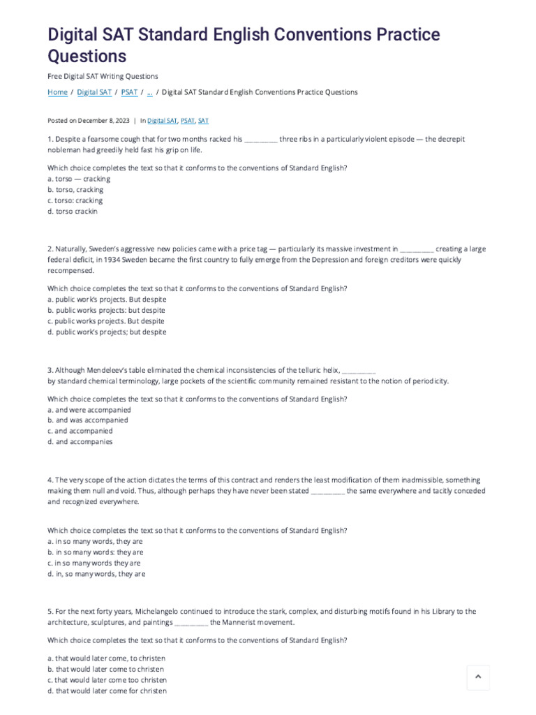 Sat Bws Grammar | PDF | Comma | Language Mechanics