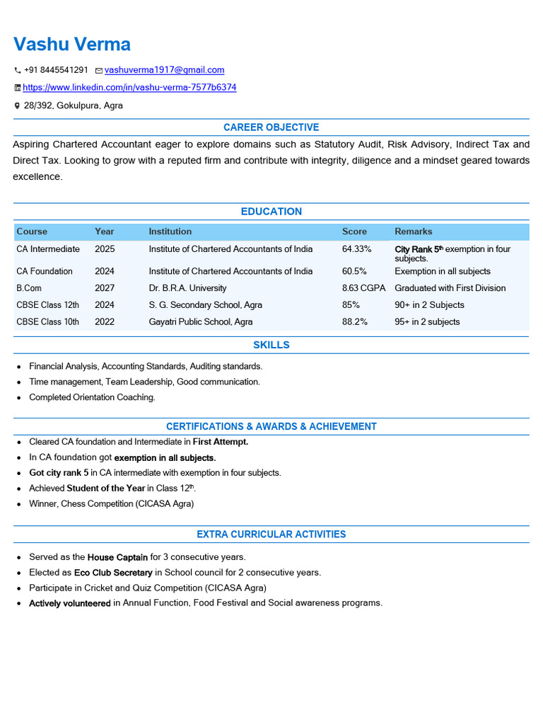Vashu Verma Resume-1 | PDF