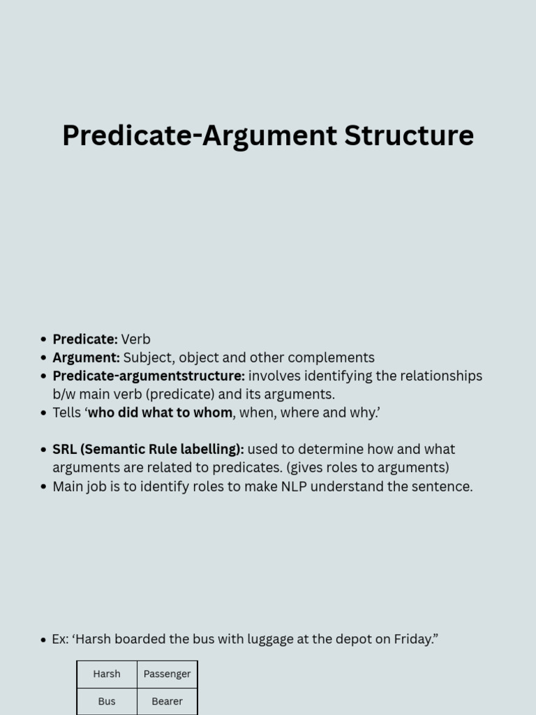 Predicate Argument Structure | PDF | Language Mechanics | Cognitive Science
