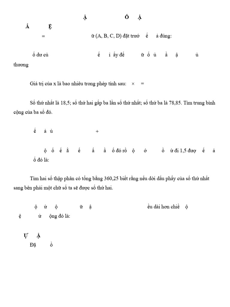 Bai Tap Phep Chia So Thap Phan Lop 5 | PDF