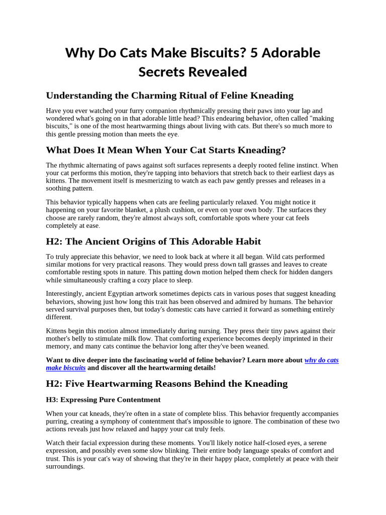 Why Do Cats Make Biscuits - 5 Adorable Secrets Revealed | PDF | Cats ...