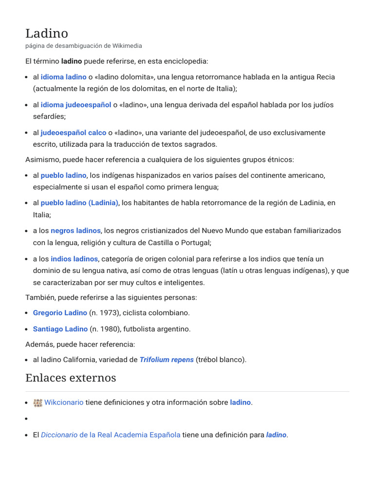 Ladino - Wikipedia, La Enciclopedia Libre | PDF