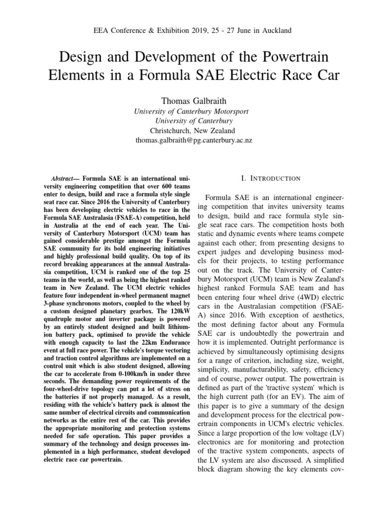Design and Development of the Powertrain Elements in a Formula SAE ...