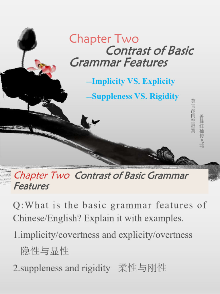 Chapter 2 Contrast of Basic Grammar Features--Cai | PDF | Grammatical Tense | Grammatical Number