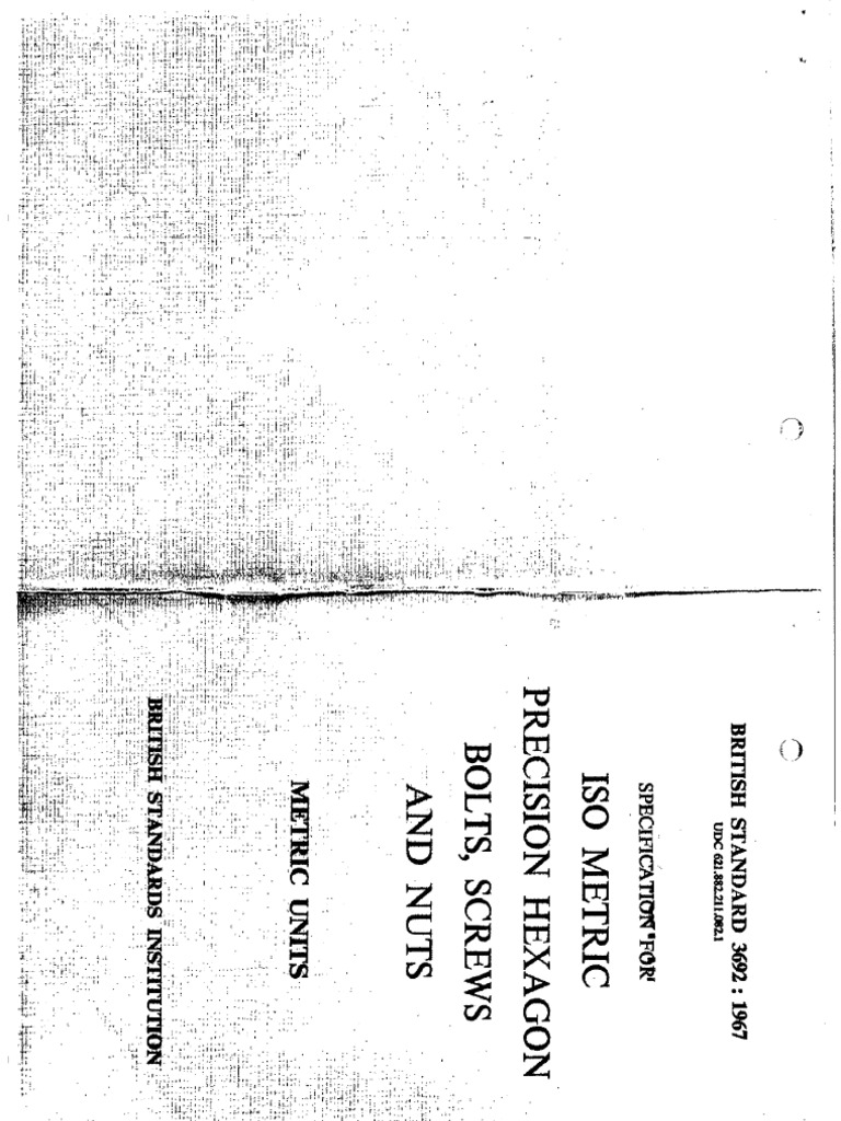 Bs-3692 Iso Metric Precision Hexagon Bolts, Screws, and Nuts | PDF