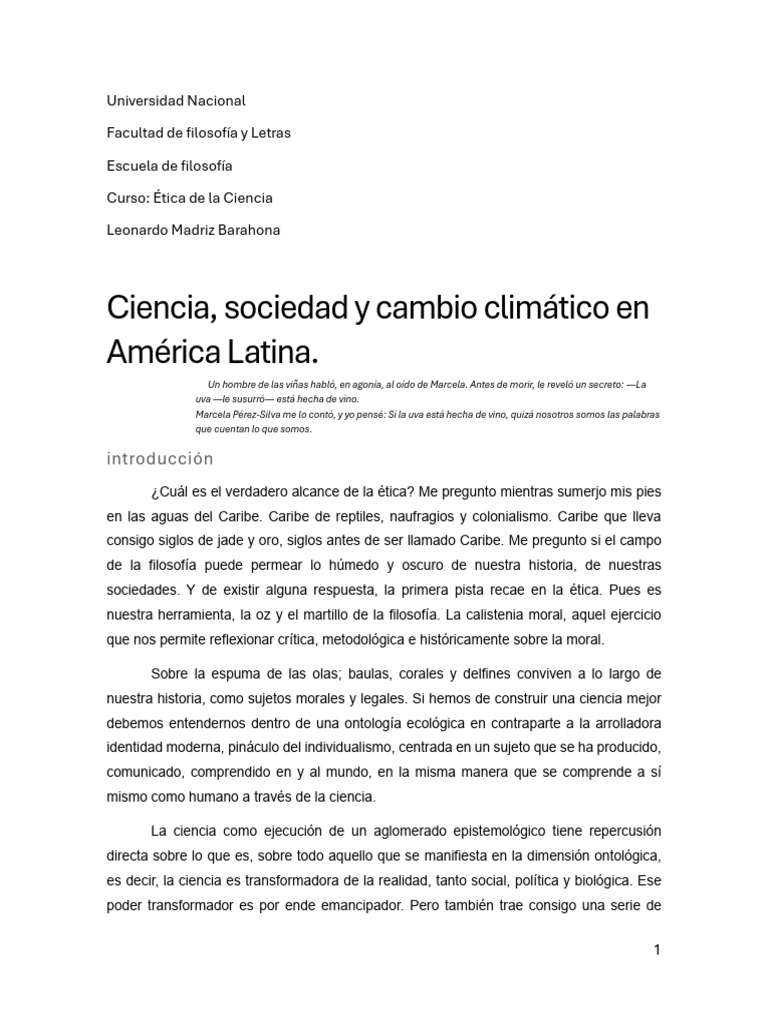 Leonardo Madriz Disertacion 1 | PDF | Entorno natural | Sociedad
