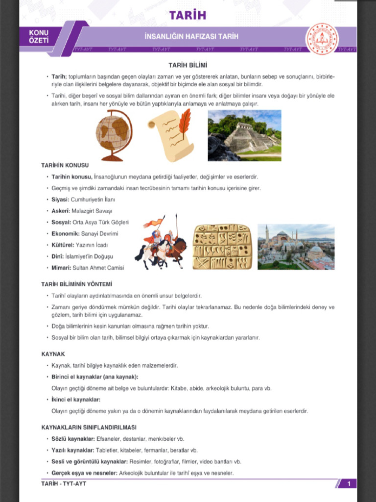 Mebi Tarih 9 Özet | PDF