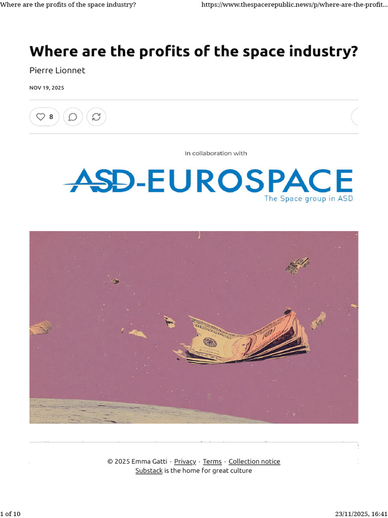European Space Industry Profit Analysis | PDF | Space Industry | Economies