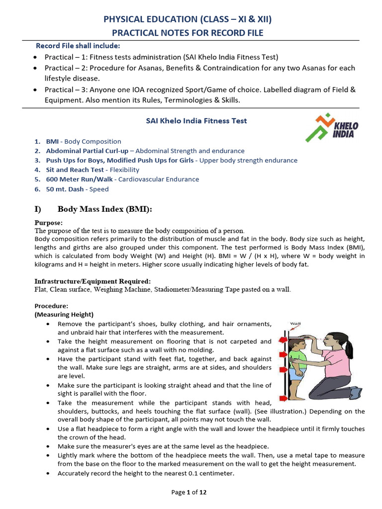 PE XI & XII Record Book Note | PDF | Back Pain | Blood Pressure