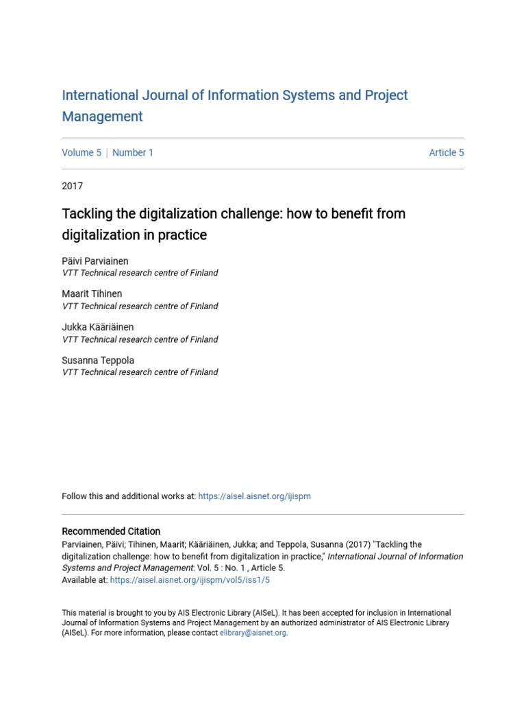 Tackling The Digitalization Challenge - How To Benefit From Digita ...