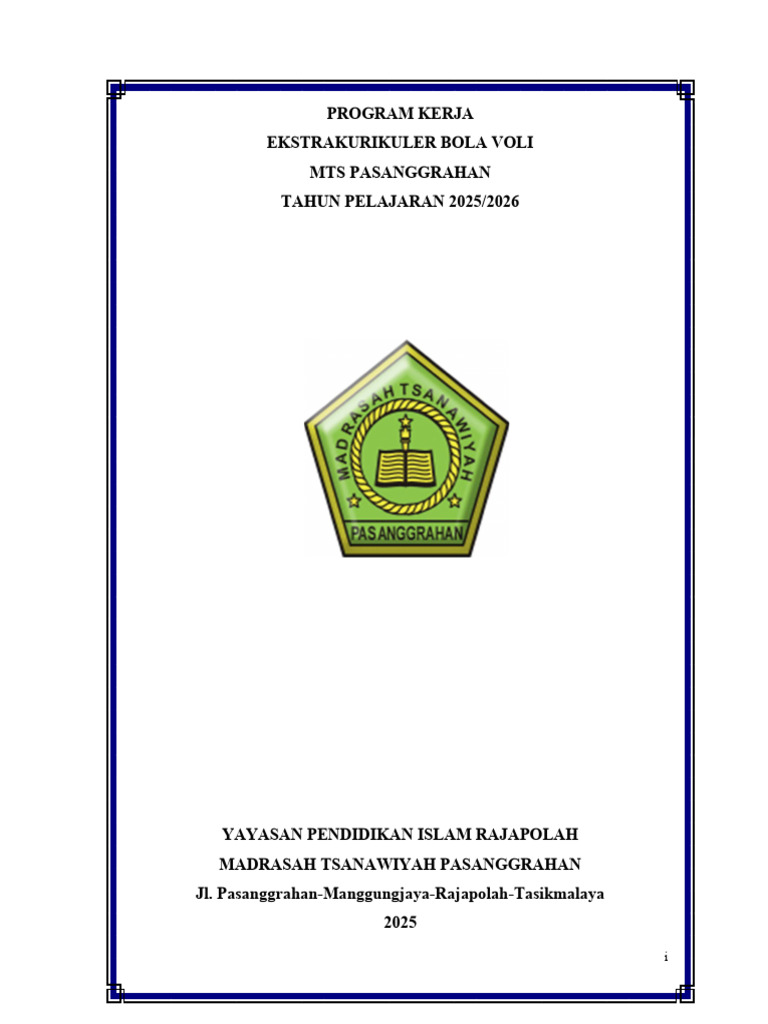 Program Kerja Eskul Voly | PDF