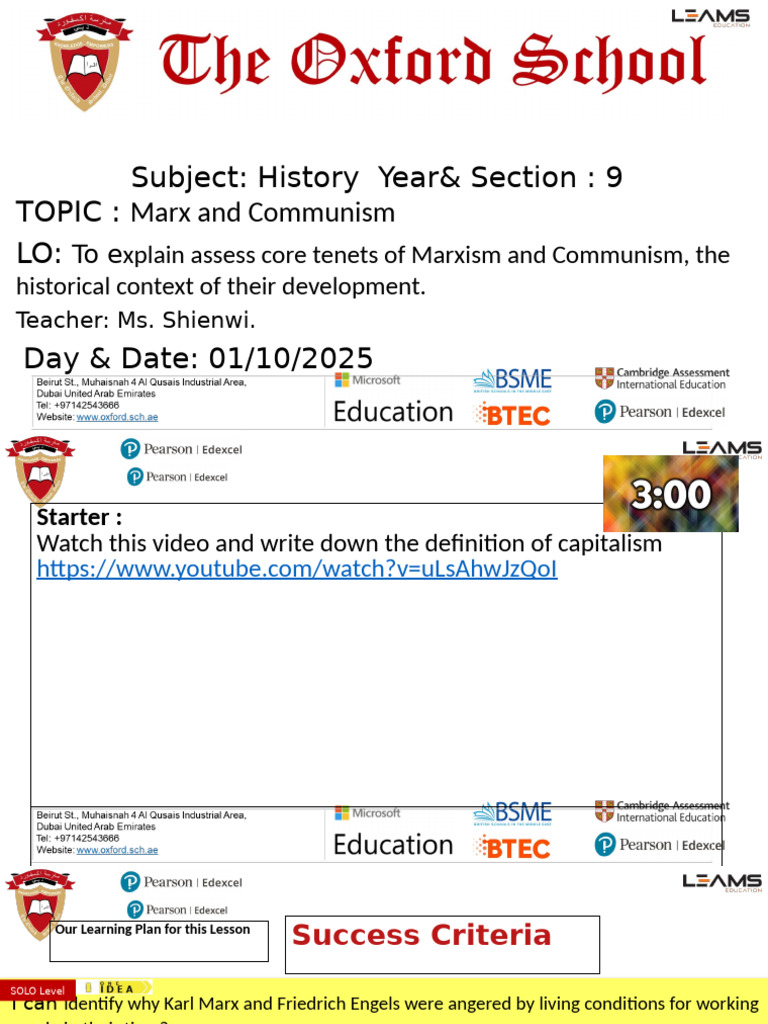 Year 9 HistoryT1 L4 Marx and Communism | PDF | Communism | Karl Marx
