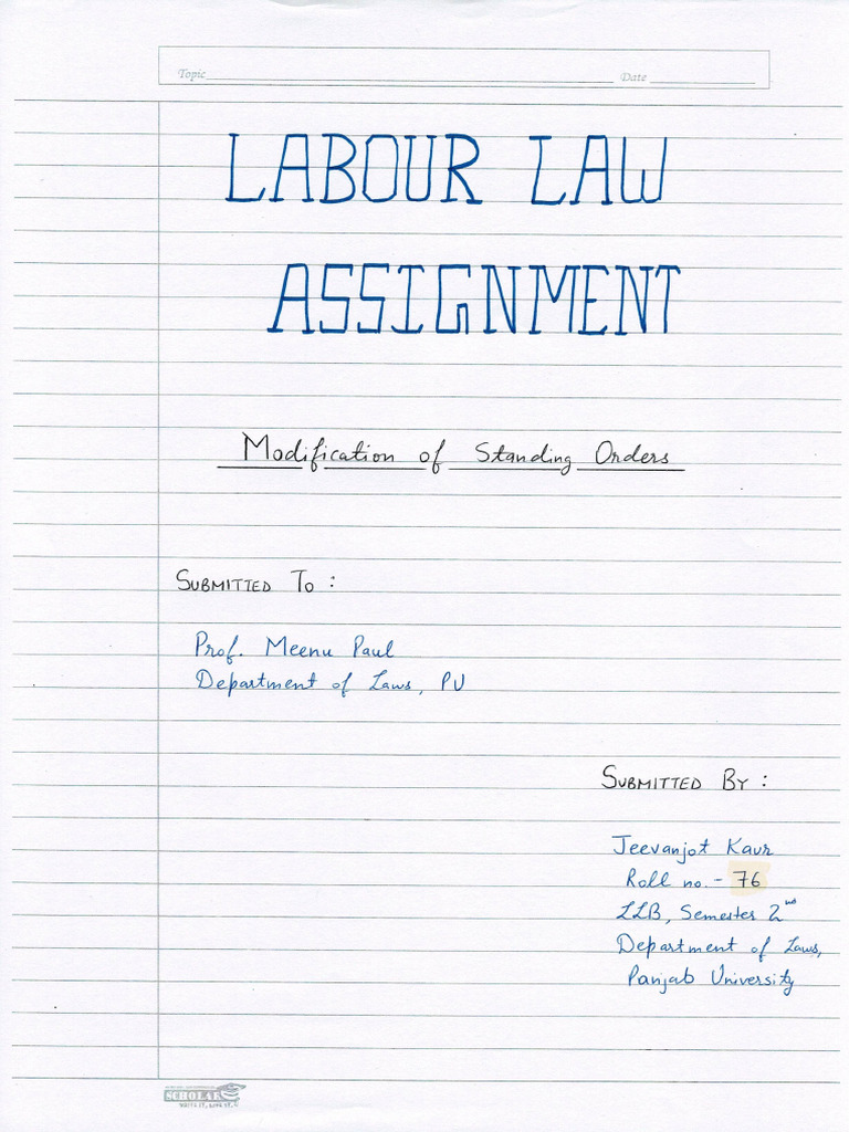 Labour Law - Standing Orders - Modification | PDF