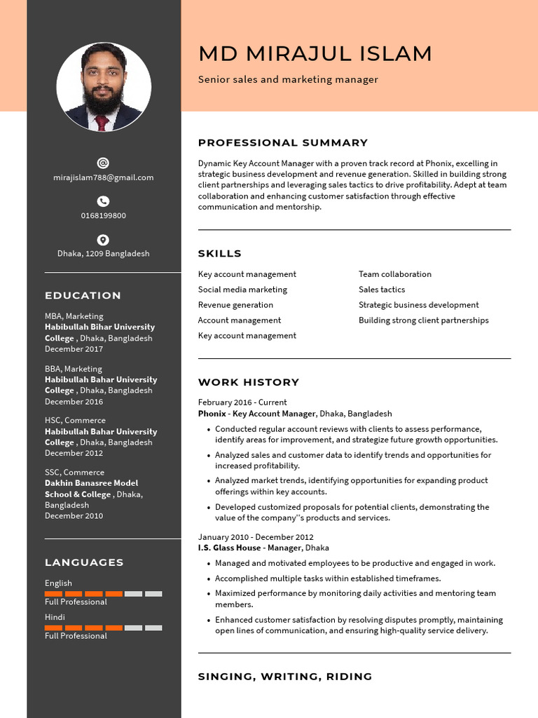 MD Mirajulislam Resume | PDF | Marketing | Mentorship