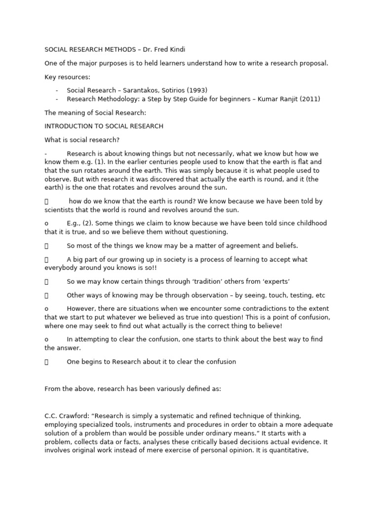 Social Research Methods Class Notes | PDF | Sampling (Statistics ...