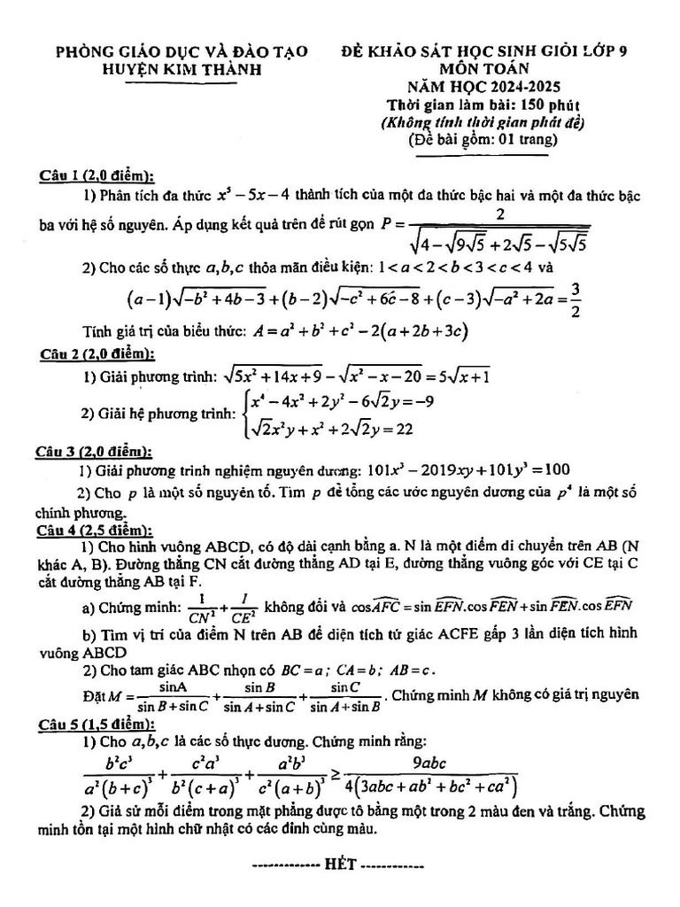 HSG Toán 9 | PDF