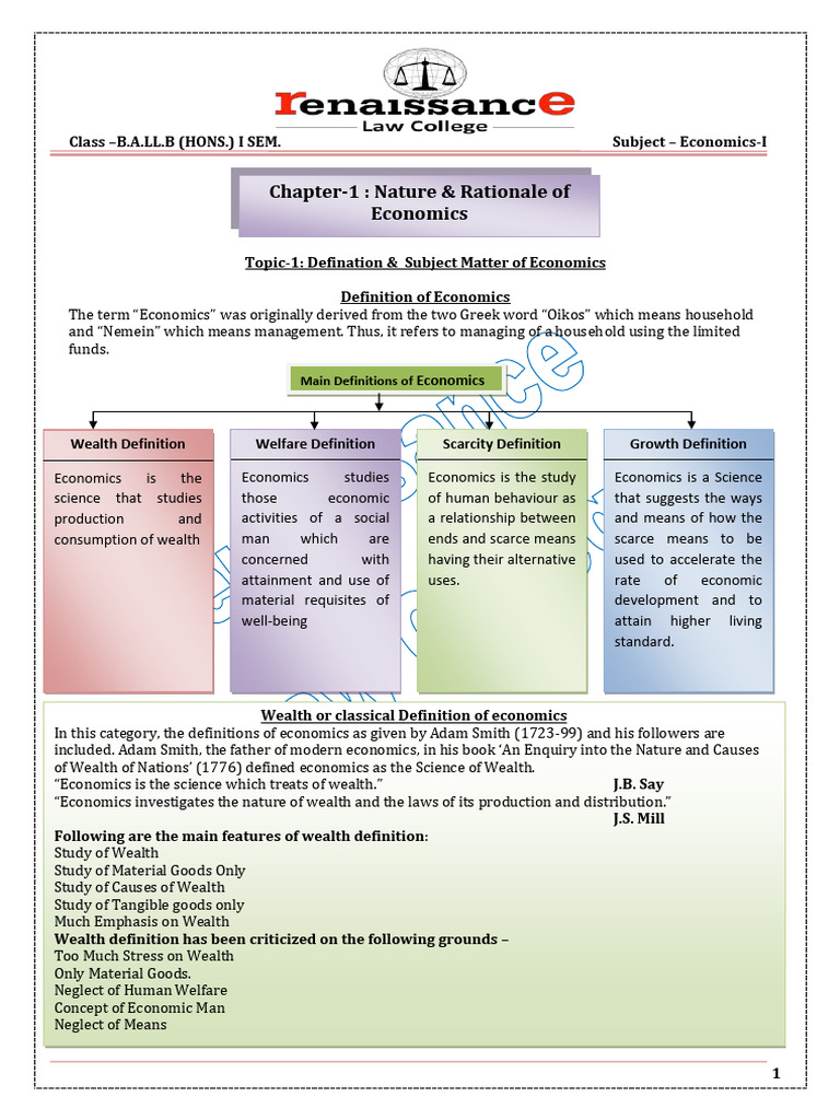 Economics Definitions and Concepts Explained | PDF | Economics ...