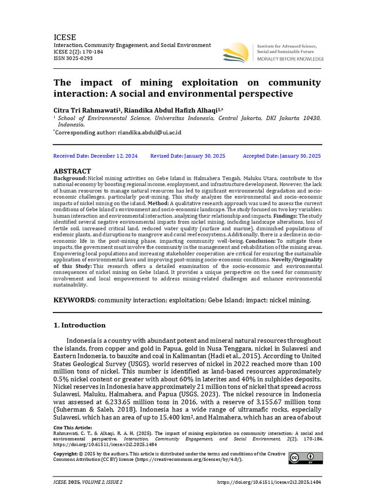Mining's Impact on Community and Environment | PDF | Cost Of Living | Soil