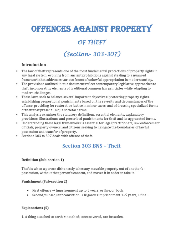 Understanding Theft Laws and Punishments | PDF | Robbery | Theft