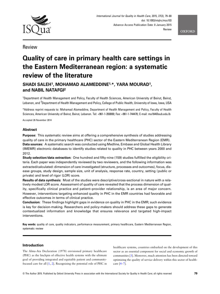 15 EMR QoC PHC | PDF | Patient Safety | Electronic Health Record