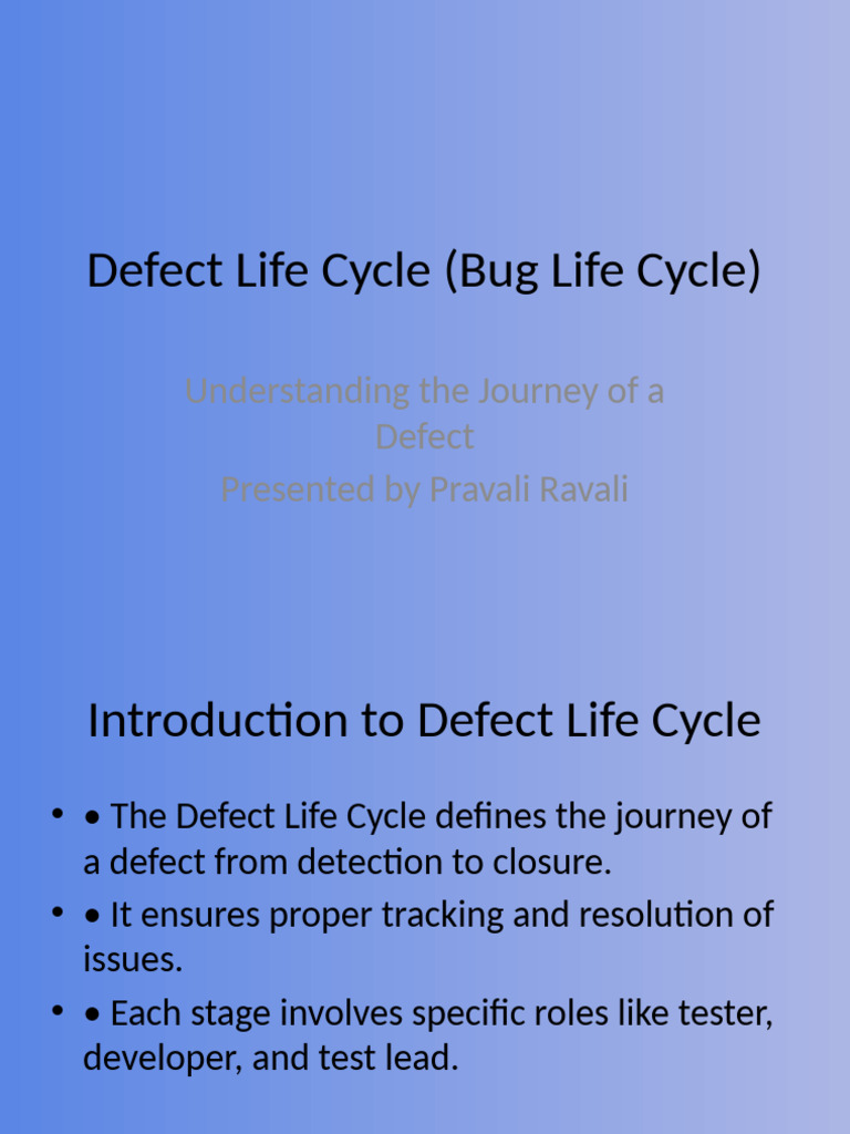 Defect Life Cycle Updated Presentation | PDF