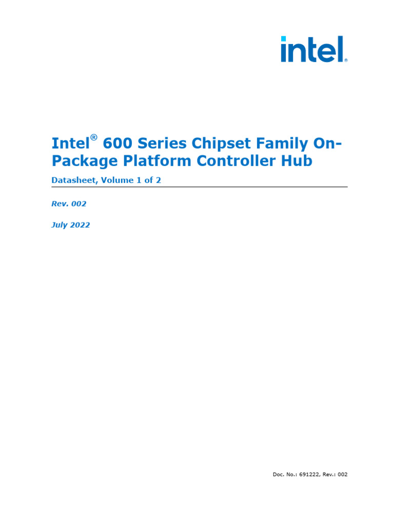Intel 600 Series Chipset Family On-Package Platform Controller Hub ...