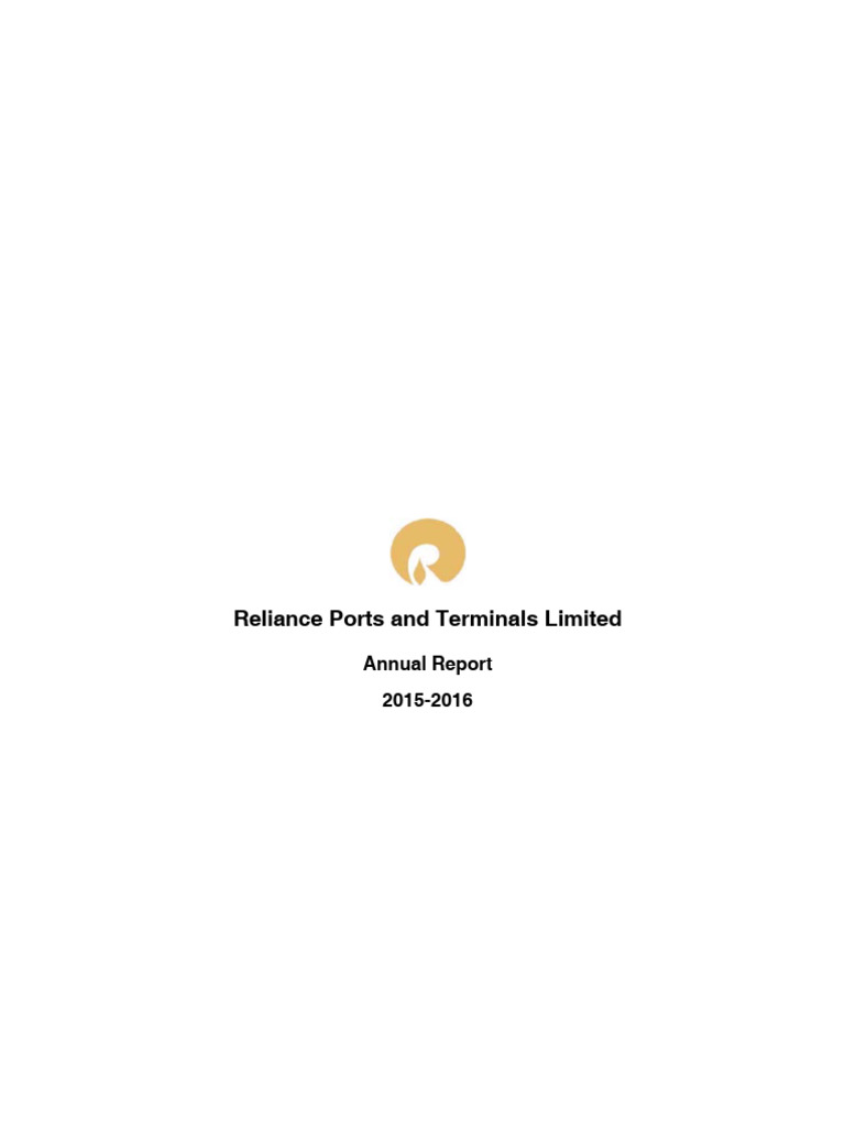 Reliance Ports Annual Report 2015-16 | PDF | Corporate Social ...