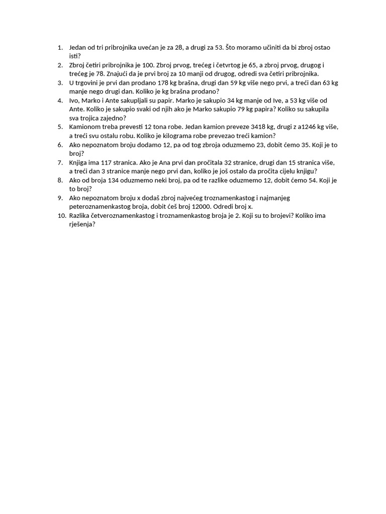 Dodatni Zadaci | PDF