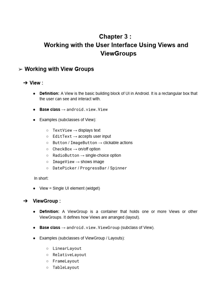 Mobile Application Development: Working With The User Interface Using ...