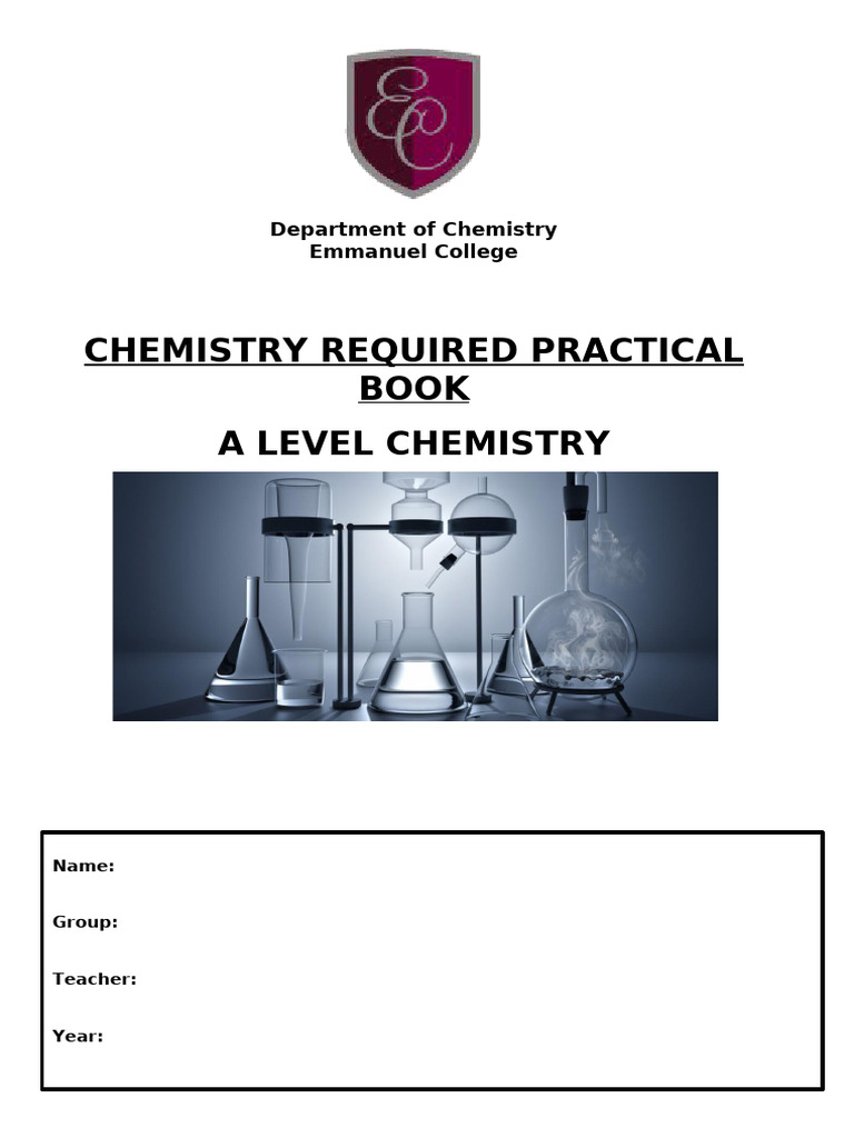 Chemistry Required Practical Booklet AQA A Level | PDF | Chemistry ...