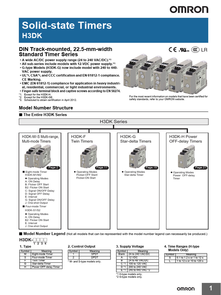 l118 h3dk Solid-State Timers Datasheet en | PDF | Power Supply | Alternating Current