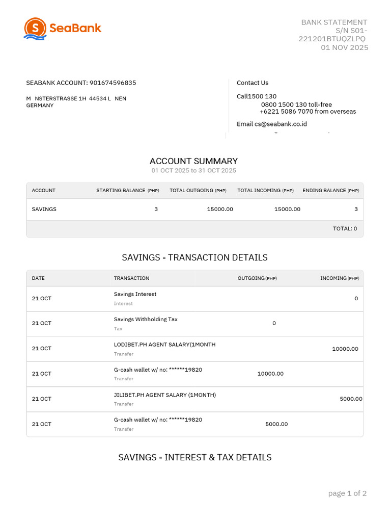 Seabank Statement 20230103 PDF | PDF | Money | Business