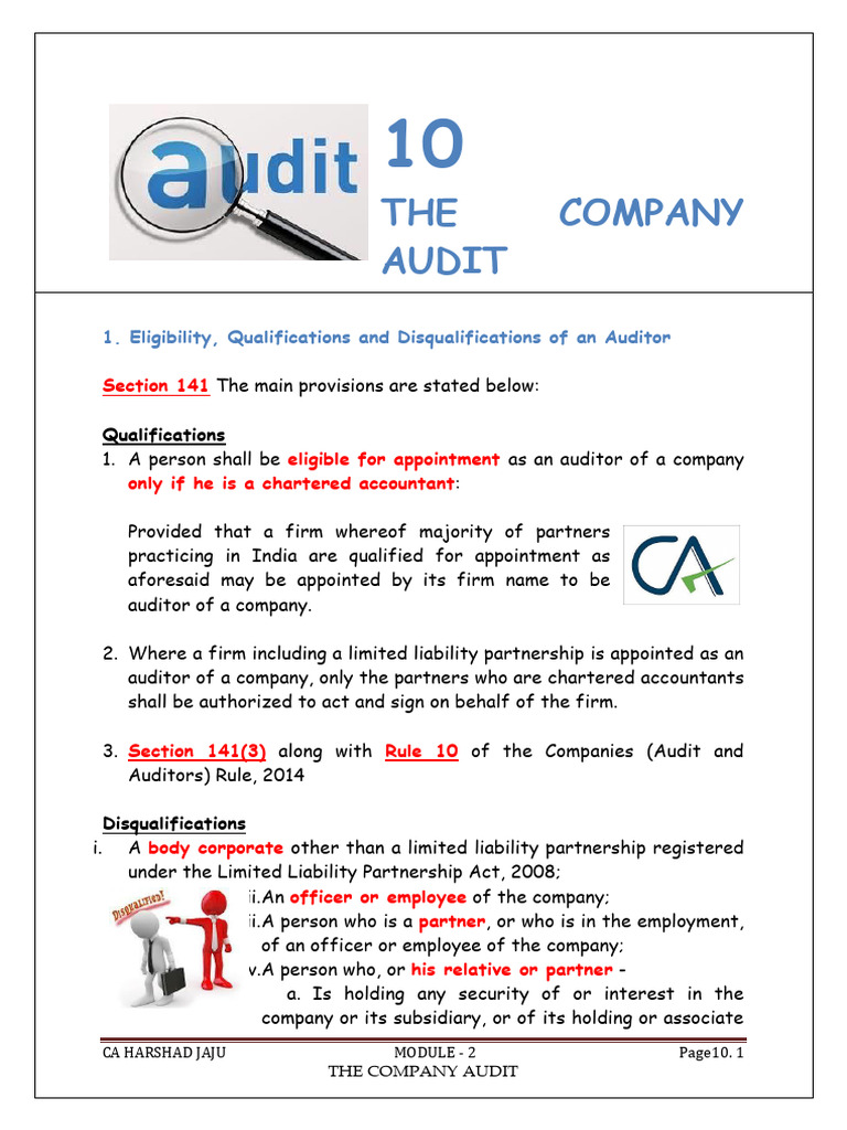 Chapter 10 - The Company Audit - Done Amended | PDF | Auditor's Report ...
