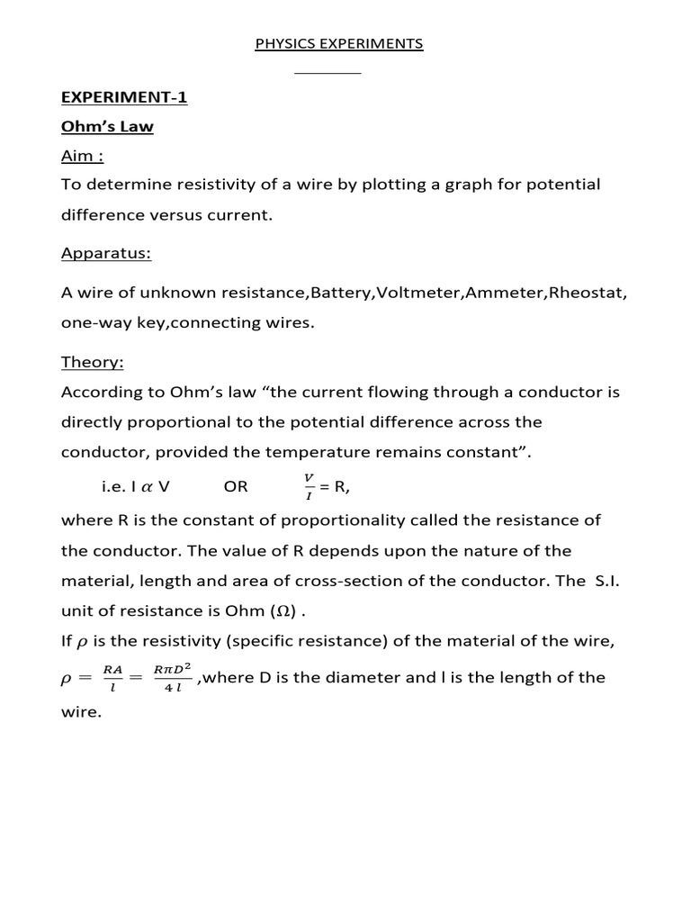 Class Xii Experiments Pdf Mirror Optics