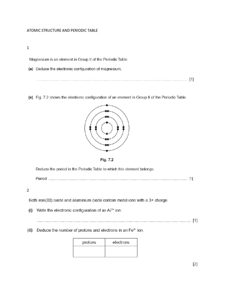 Year 10 Atomic Structure and Periodic Table | PDF