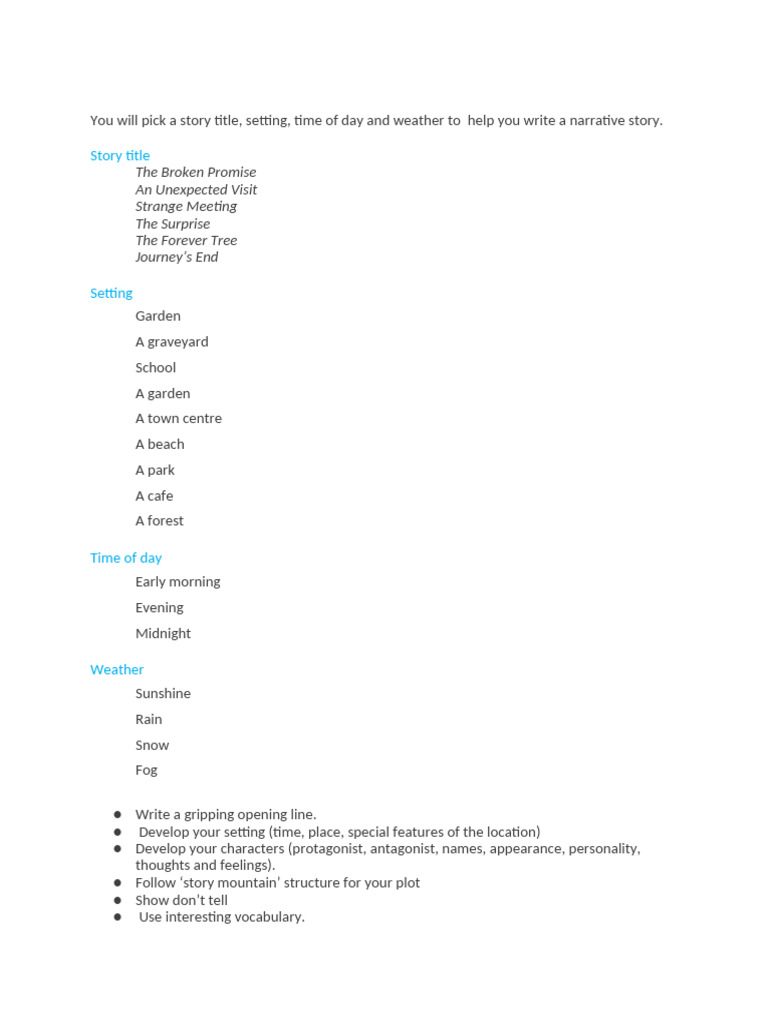 Year 8 Narrative Writing Assessment | PDF