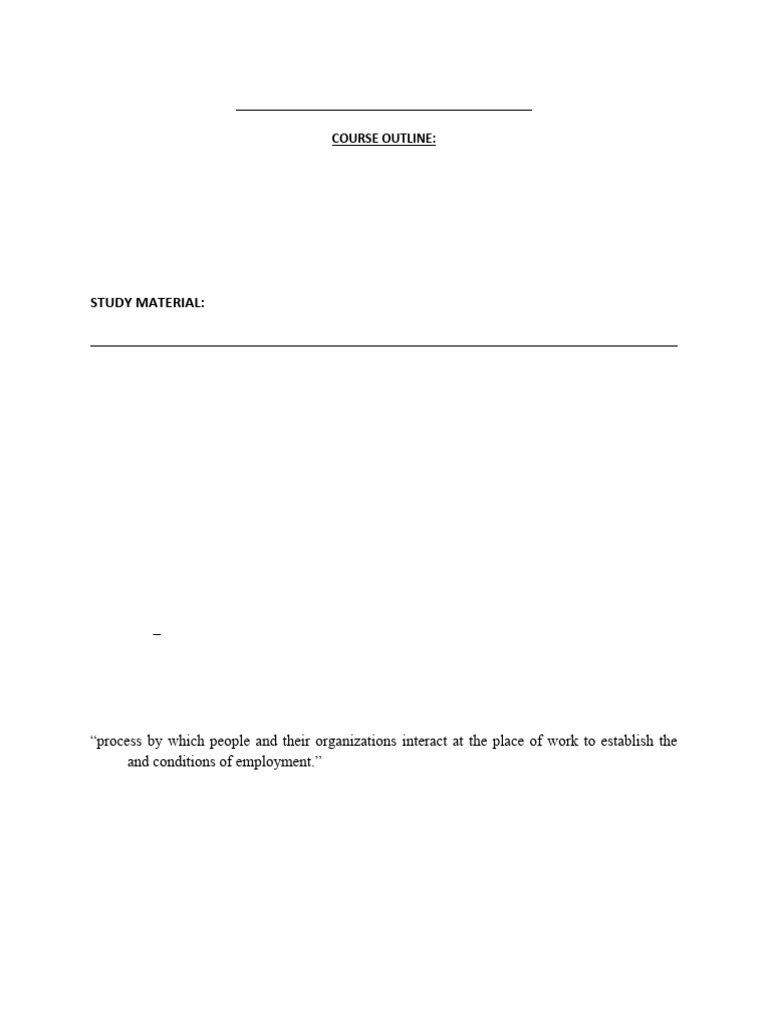 STUDY MATERIAL -Module VI- Employee Relation Management | PDF ...