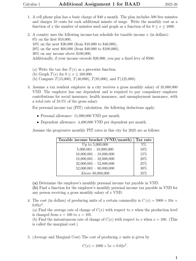 Additional Assignment 1 For BAAD - Due Oct 20 - 2025 | PDF | Demand | Taxes